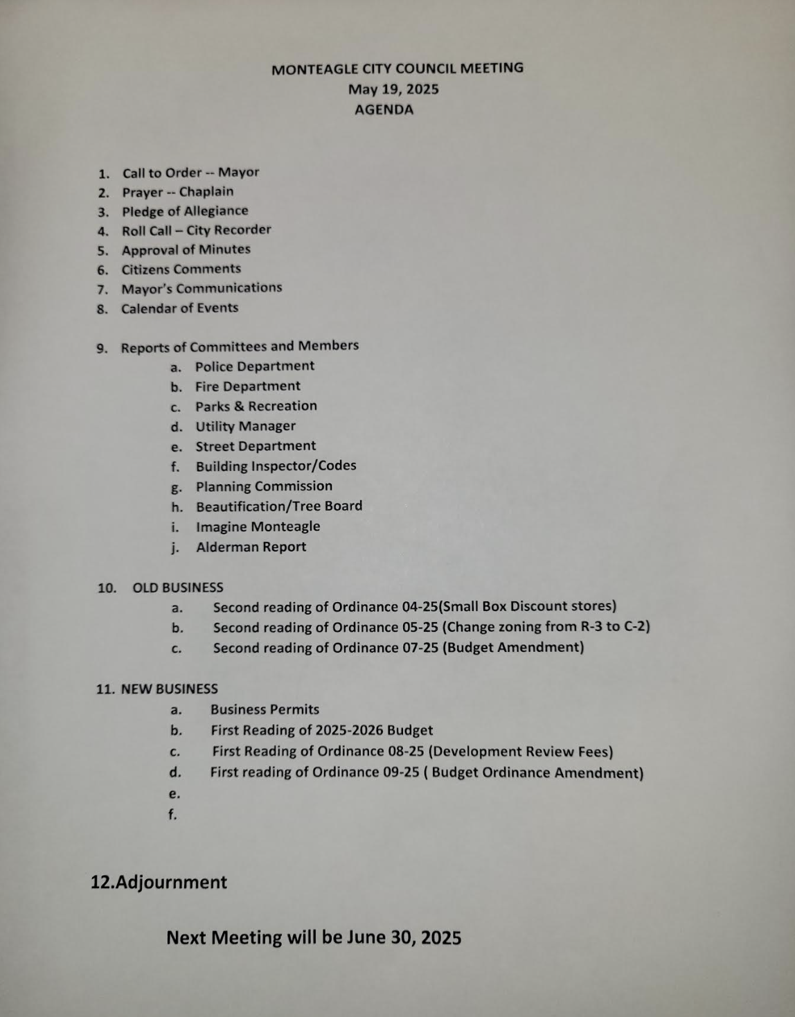 Town Council - Town of monteagle